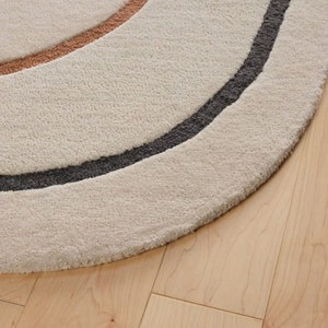Solid Rug Bean Shaped Kidney Shaped Hand Tufted Large Area Rug Ivory ...
