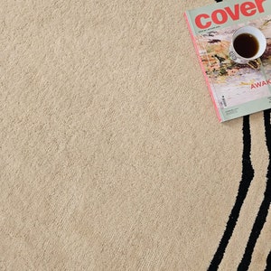 Solid Rug Bean Shaped Kidney Shaped Hand Tufted Large Area Rug Ivory ...