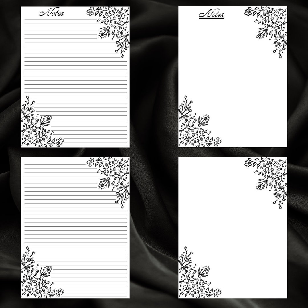Floral Design Note Paper - Etsy