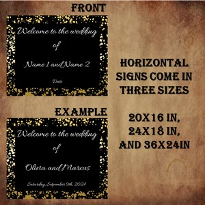 Glamour Wedding Welcome Sign, Vertical & Horizontal Orientations, 5 ...