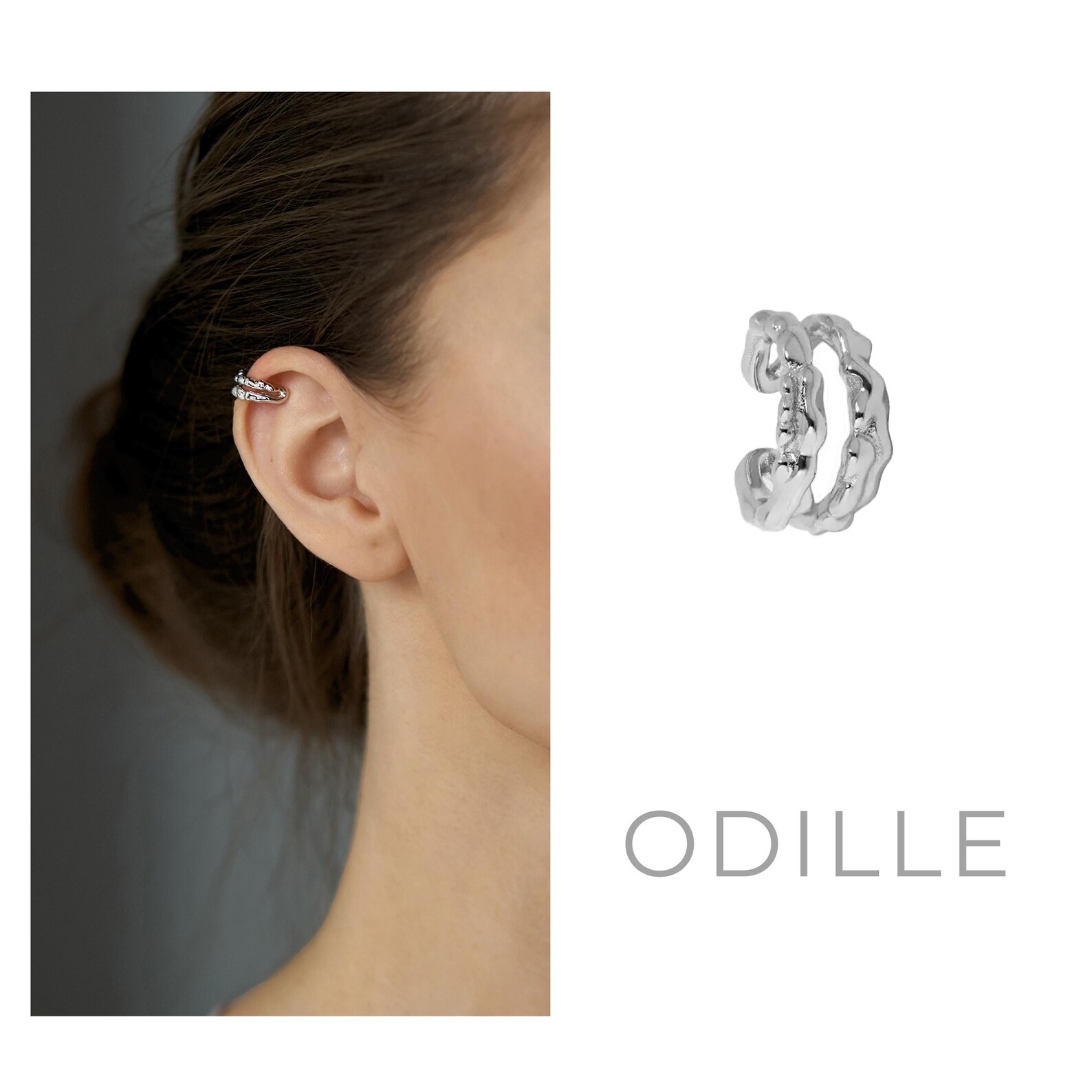 Sterling Silver Cuff Earring: Minimalist Double-layer No Piercing - Etsy