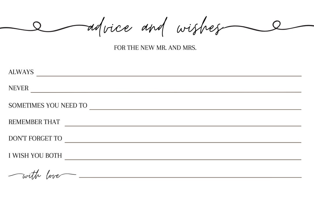 Hens Party Advice and Wishes Cards | Hens & Bridal Shower Party Game ...