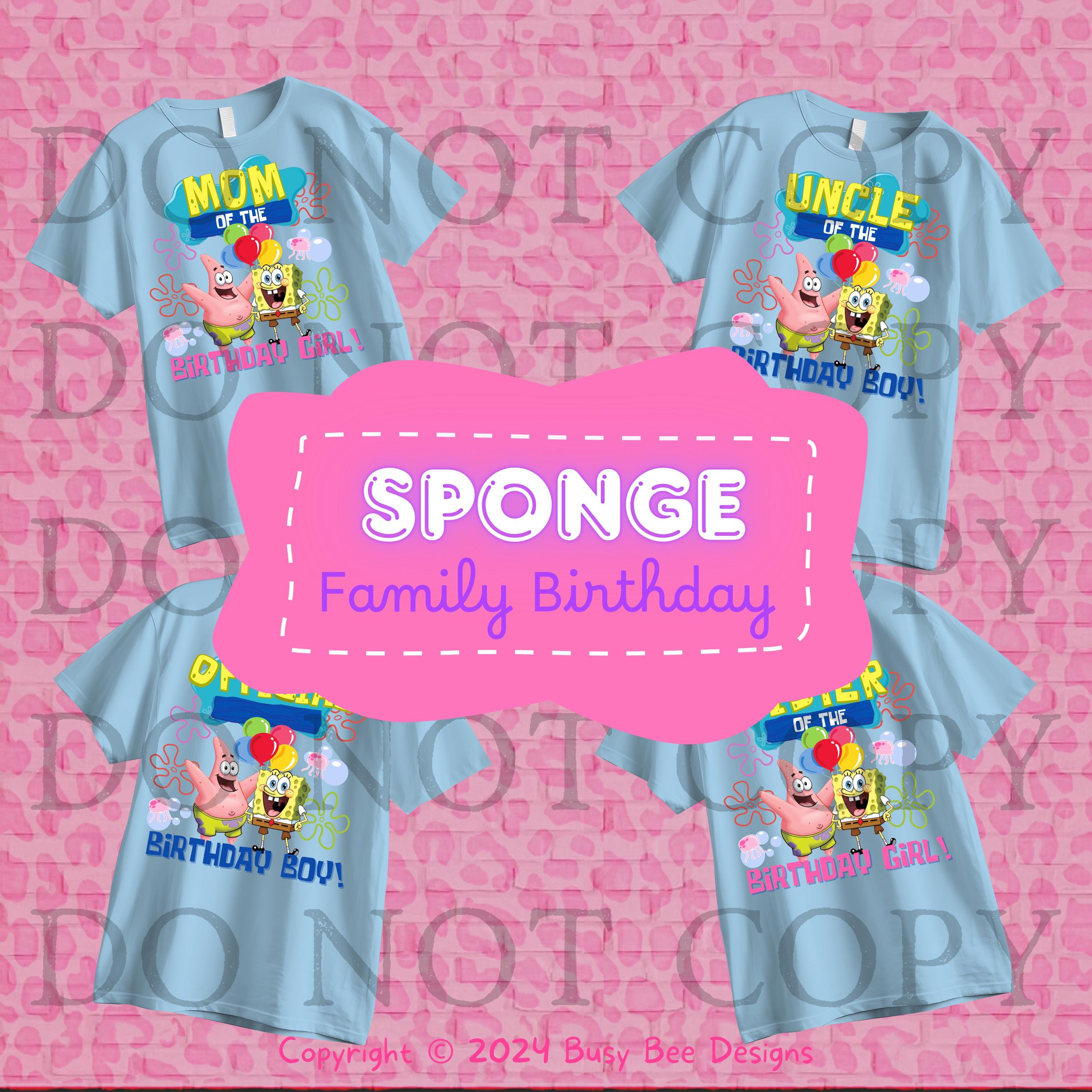 Sponge Family Birthday PNG: Sublimation & Print Designs (digital ...