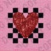 Sequin Red Glitter Checkered Heart PNG | Sublimation | Screen Print ...