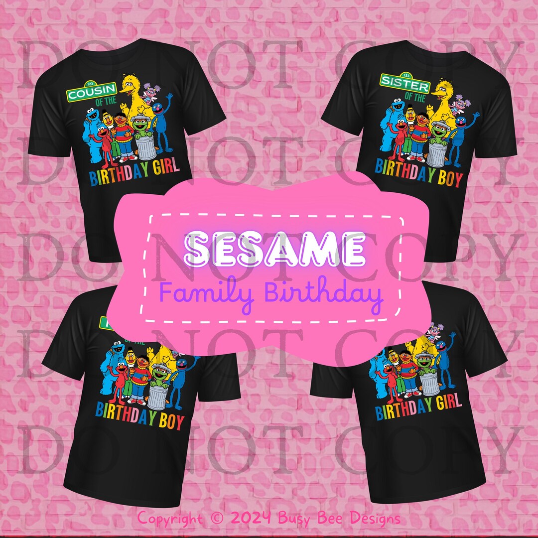 Sesame Birthday Family PNG | Sublimation | Screen Print | DTF | B-day ...