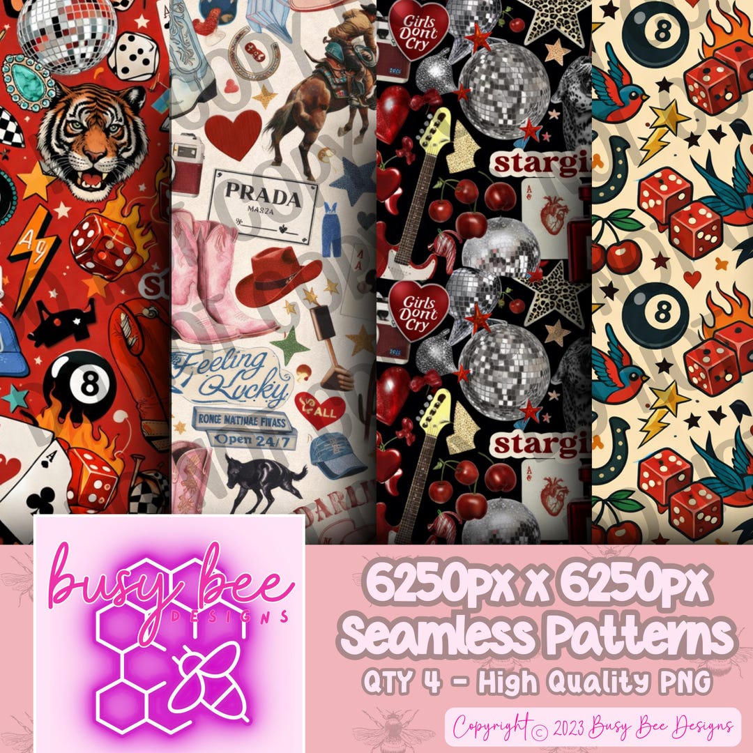 Digital Paper 4 Pack | Instant Download | Seamless | Pattern | Funky ...