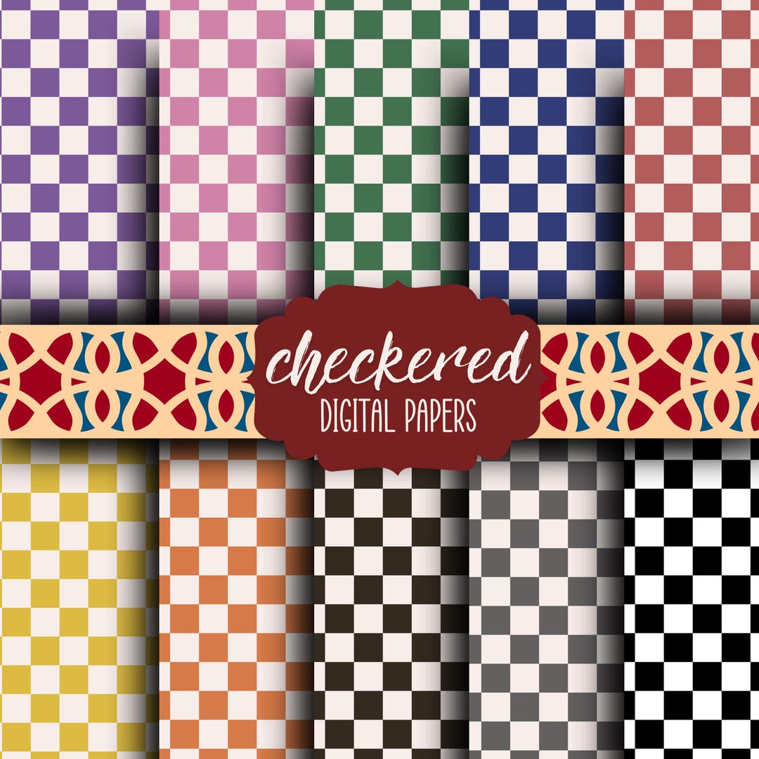Checkered Digital Paper JPEG | Sublimation | Screen Print | DTF ...