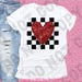 Sequin Red Glitter Checkered Heart PNG Sublimation Screen Print DTF ...