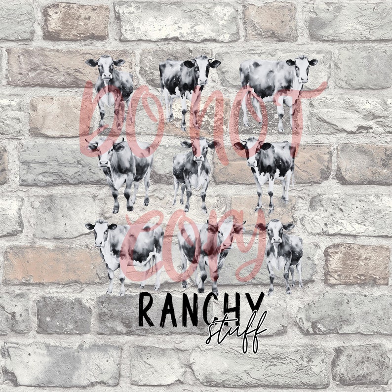Ranchy Stuff PNG Sublimation Screen Print DTF Cowboy Country Cow ...