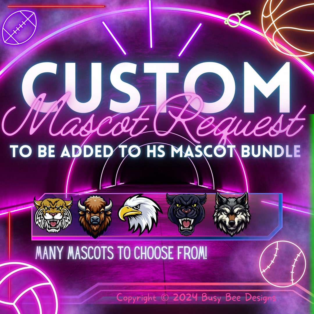Custom Mascot Request (20+ Png's to Be Added to HS Mascot Bundle) | Sublimation | Screen Print ...