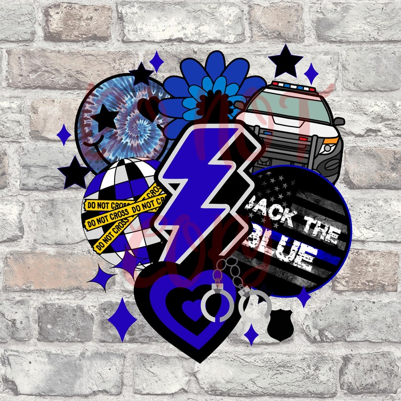 Retro Police Collage PNG Sublimation Screen Print DTF Cop Sheriff ...