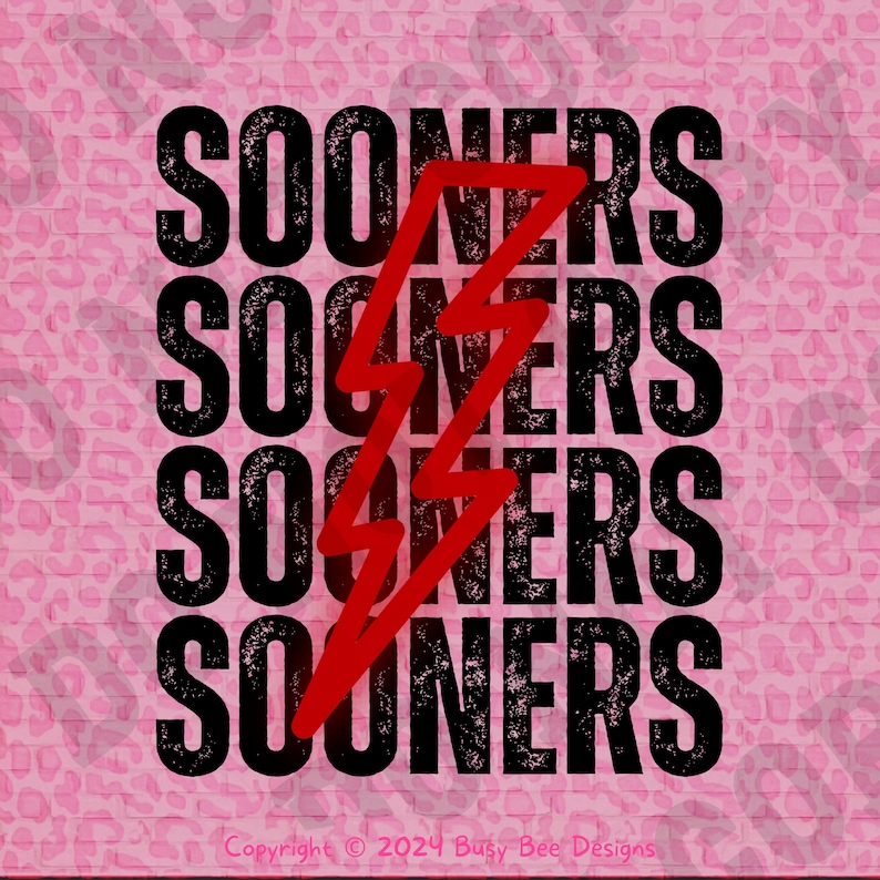 Sooners Neon Bolt PNG | Sublimation | Screen Print | DTF | Sports ...