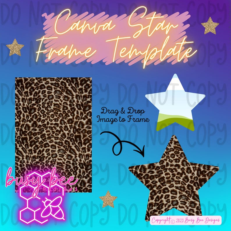Star Frame Canva Template | Editable Star Photo | Printable Wall Art ...