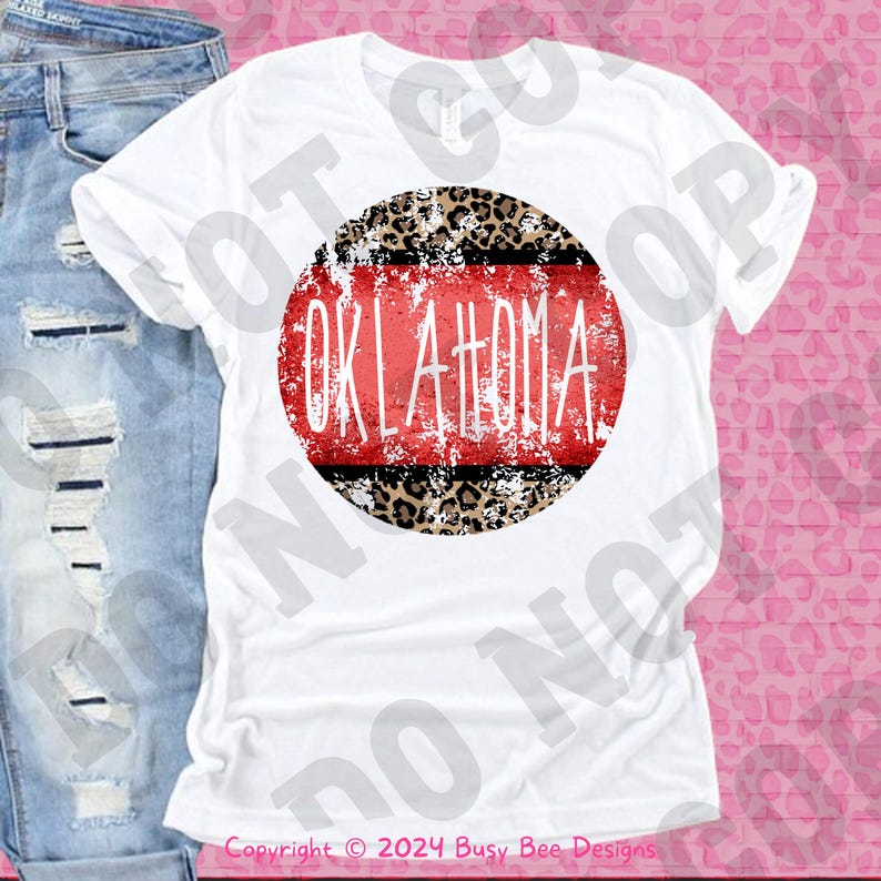 Oklahoma Distressed Leopard Circle PNG | Sublimation | Screen Print ...