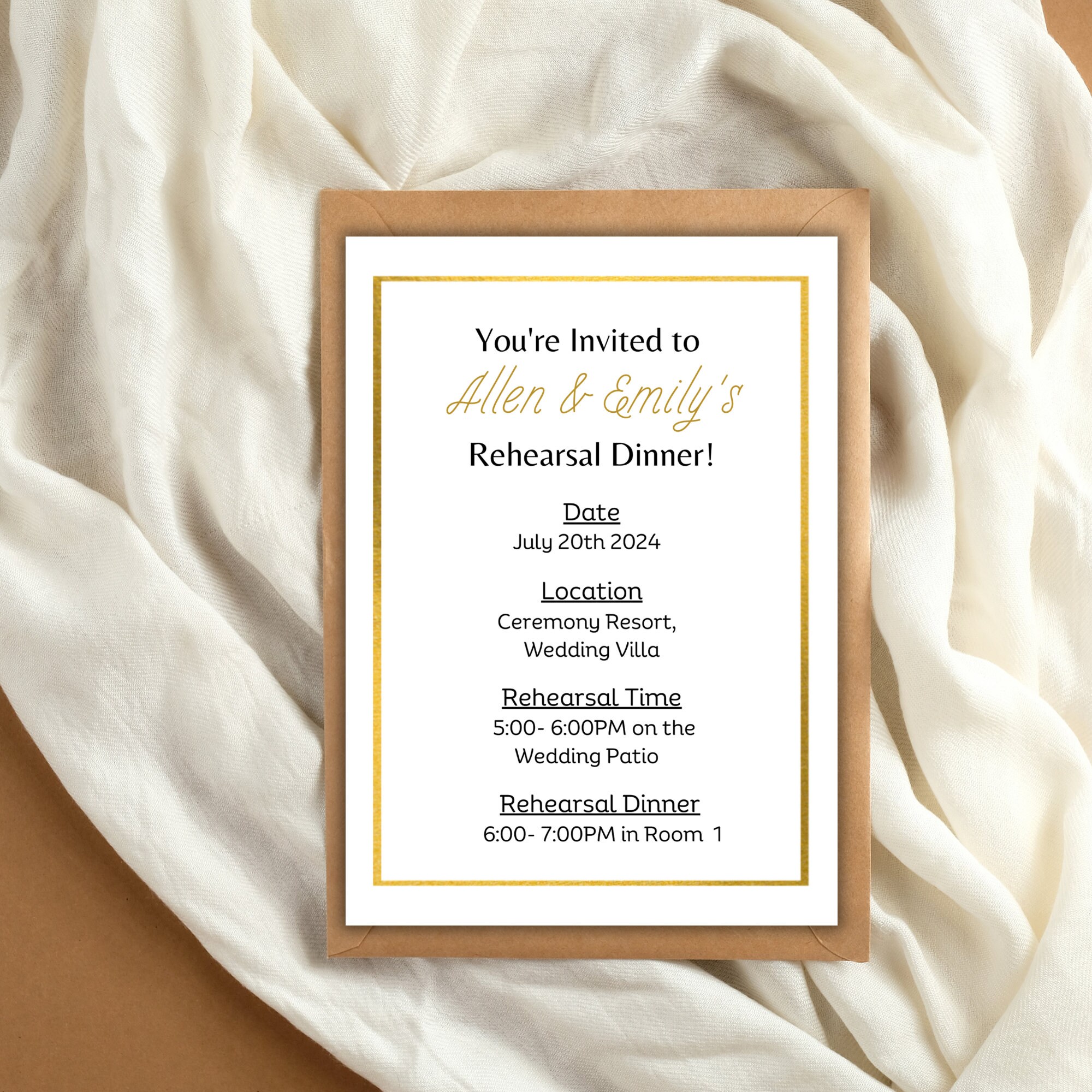 Rehearsal Dinner Invitation Editable Canva Template Wedding Rehearsal ...