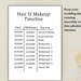 Wedding Day Glam Hair and Makeup Timeline Template Editable Canva ...