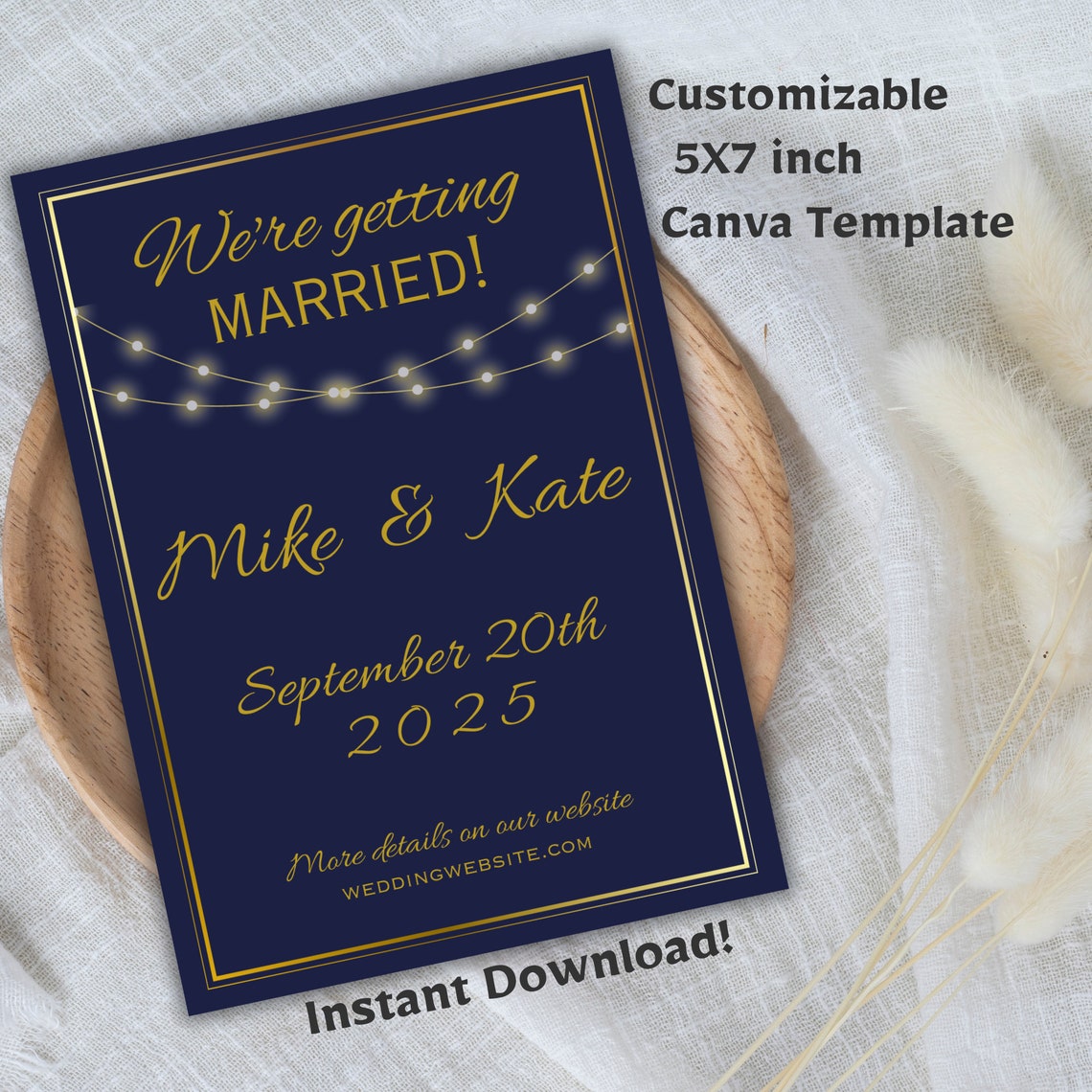 Save the Date Editable Wedding Save the Date Card Printable - Etsy