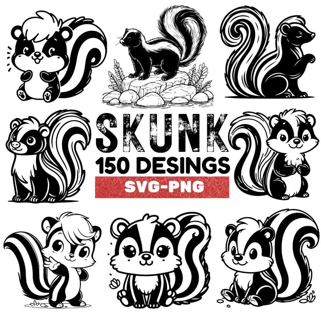 Skunk SVG PNG Design Bundle | Cute Skunk Clipart Collection for Kids ...
