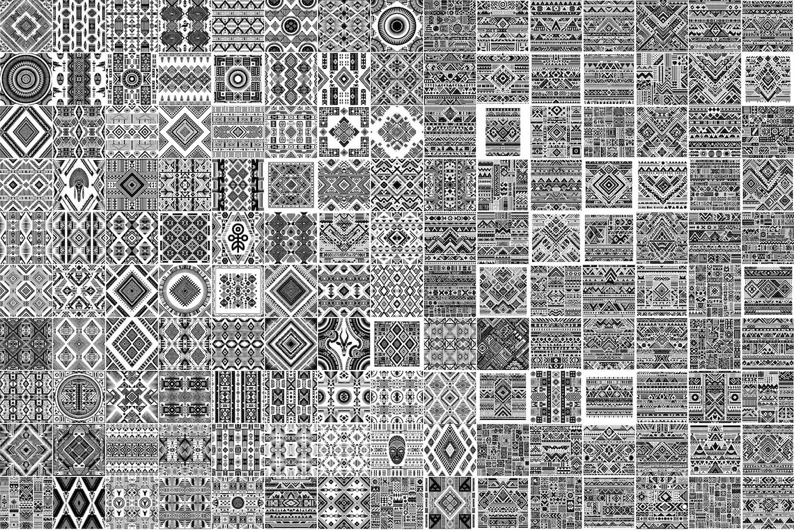 African Pattern SVG PNG Bundle: 150 Tribal Geometric Designs (digital ...