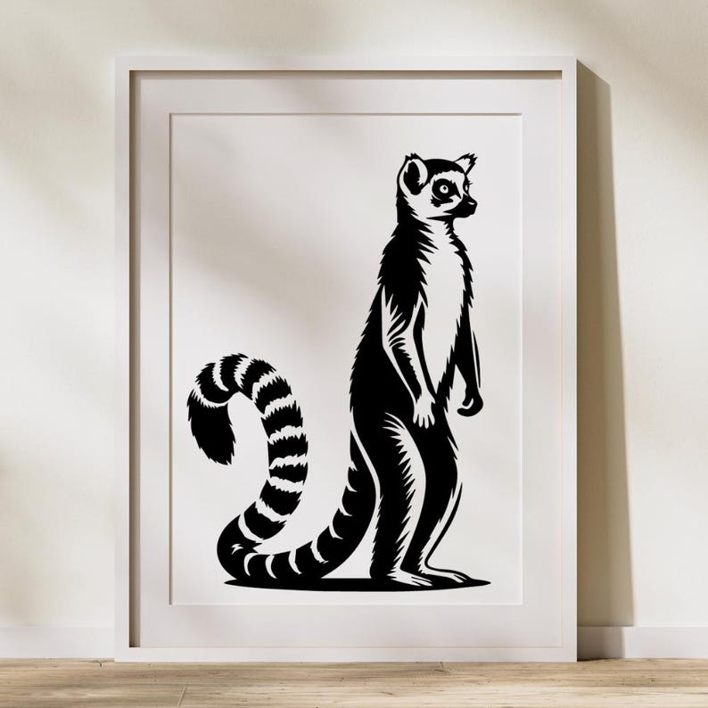 Ring-tailed Lemur SVG Bundle: 100 Wildlife Animal Designs (digital ...