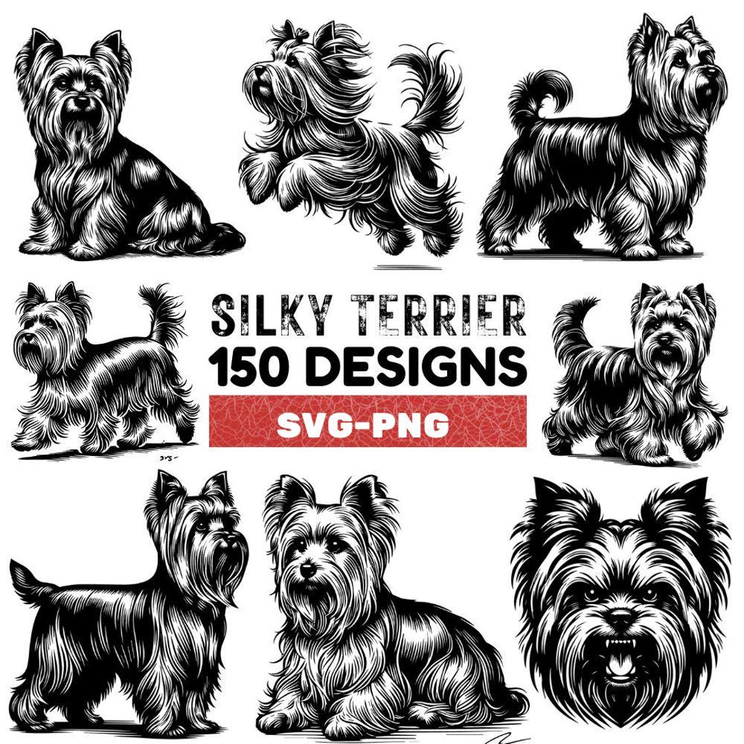 Silky Terrier SVG Bundle: 150 Dog Designs, Pet Lover Clipart (digital ...