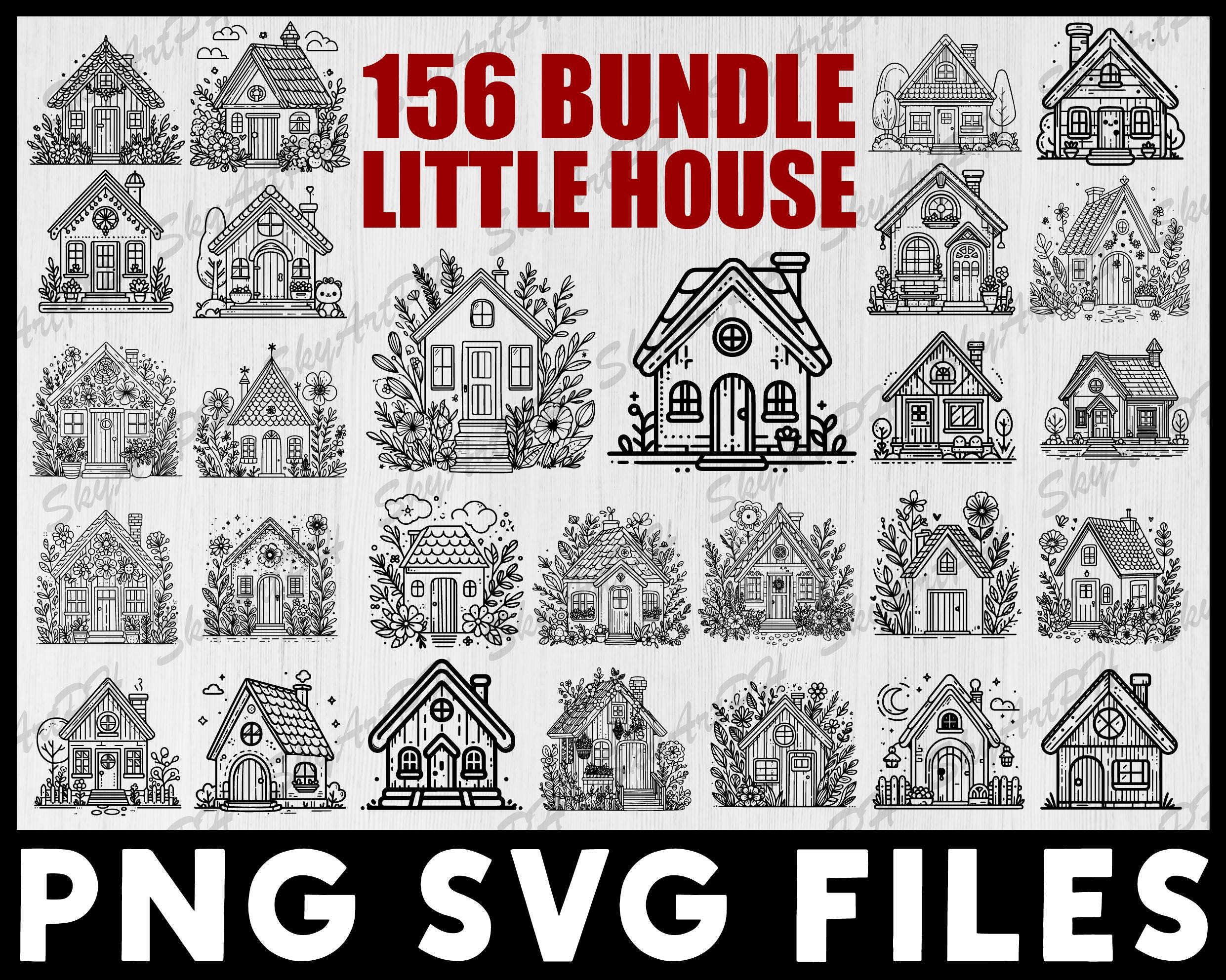 156 Little House Designs Bundle, Little House Svg Bundle, Roof House ...