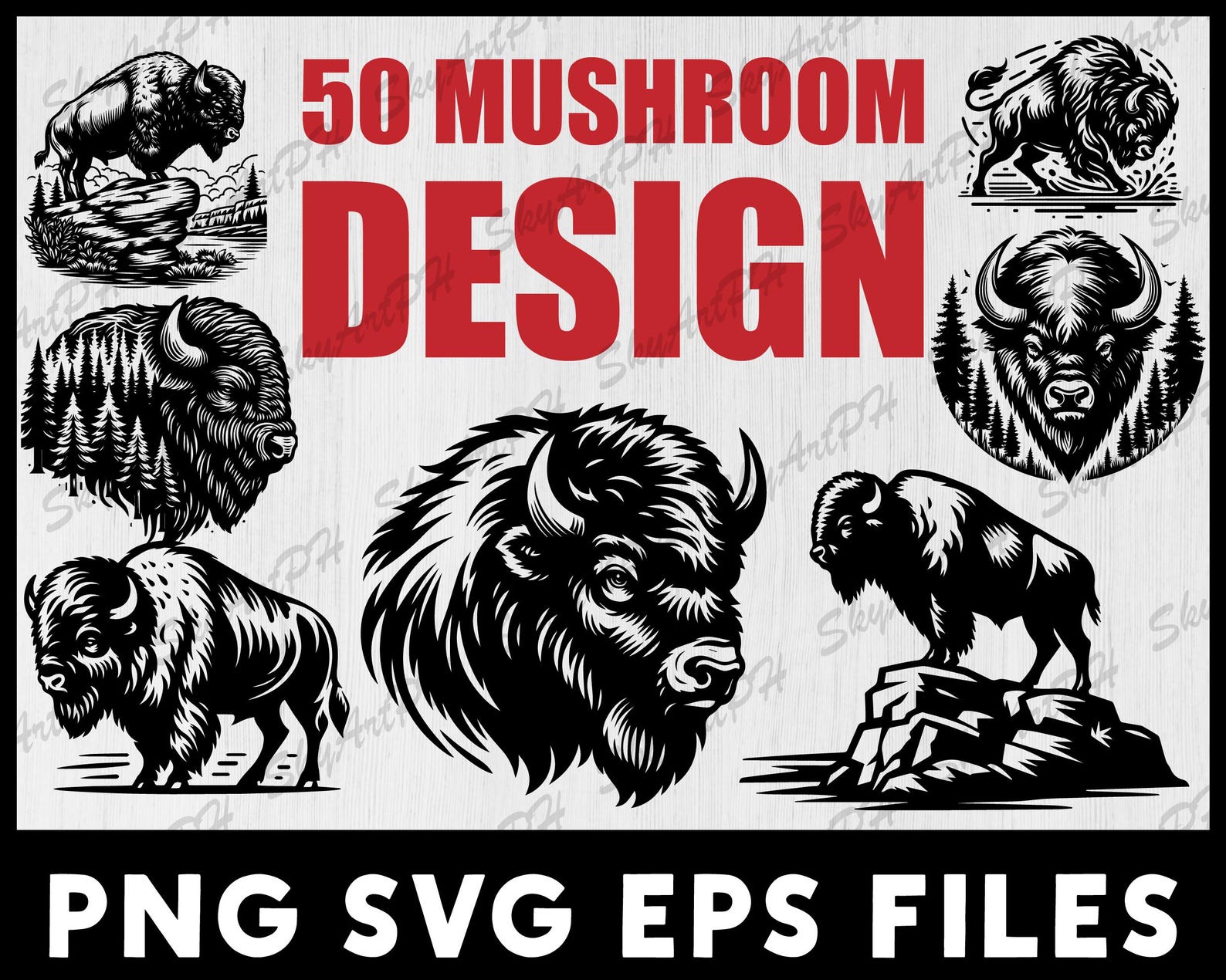 50 Bundle of Bison SVG, Hunting Svg, Bison Silhouette, Hunting Cut File ...
