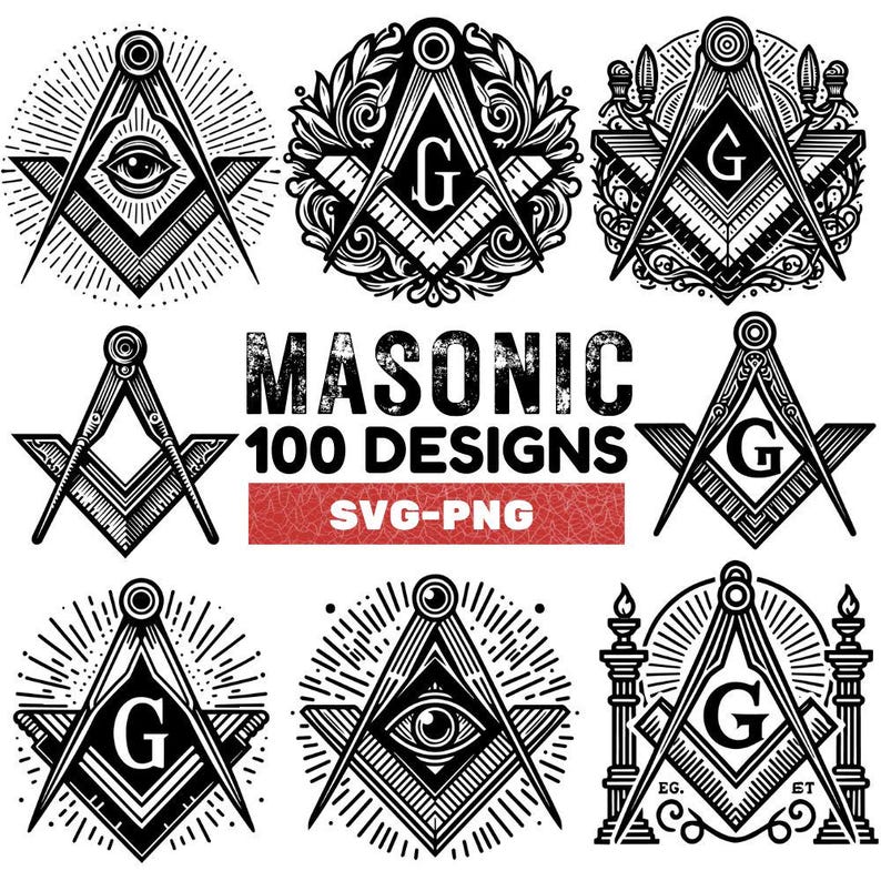Masonic SVG PNG Design Bundle: Freemasonry Clipart - Etsy