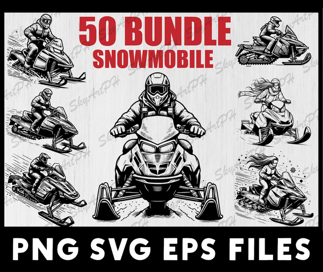 Snowmobile Svg- Winter Sports Svg - 50 Snowmobile Bundle Designs - Eps ...