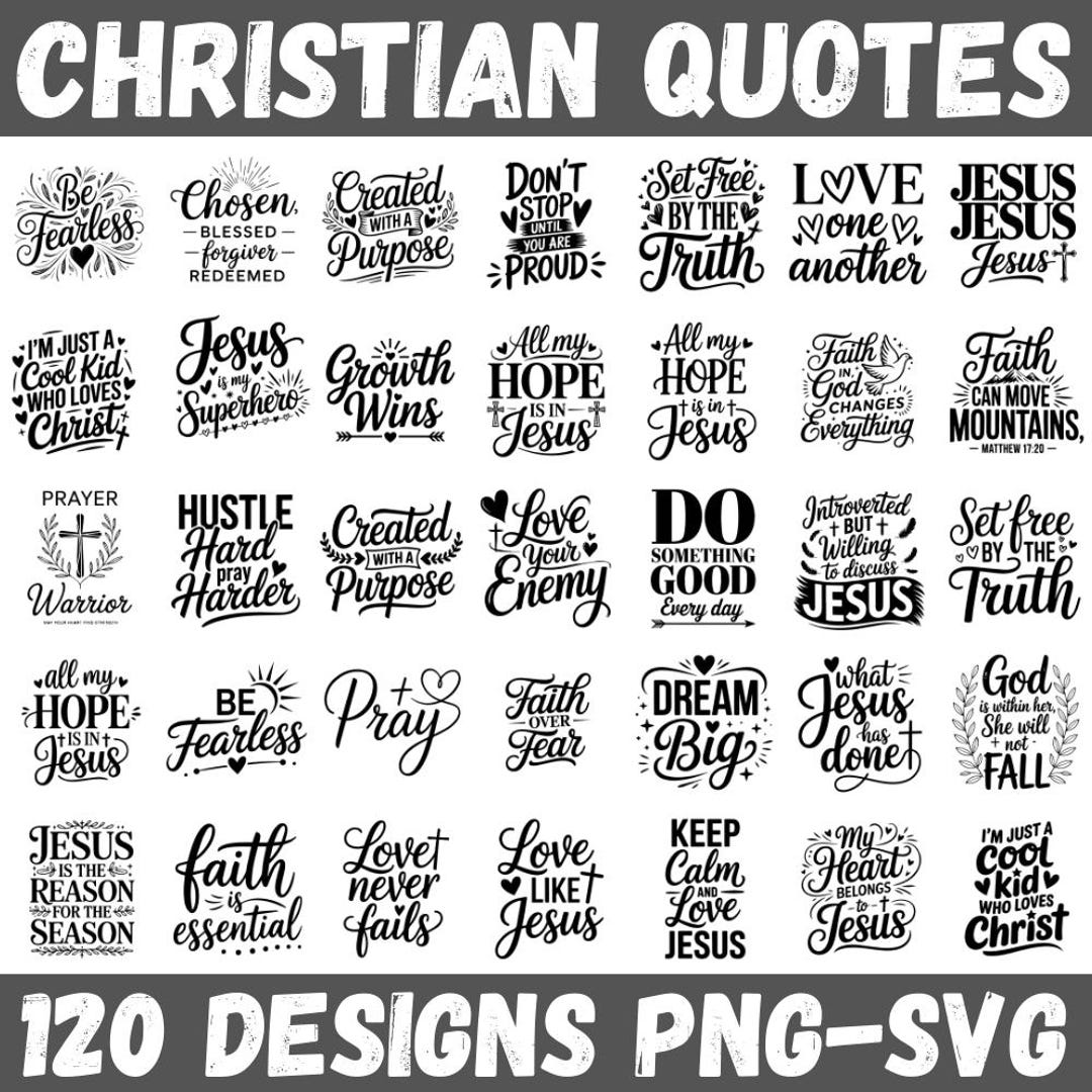 Christian Quotes SVG Bundle: Faith-based Designs for Cricut (digital ...