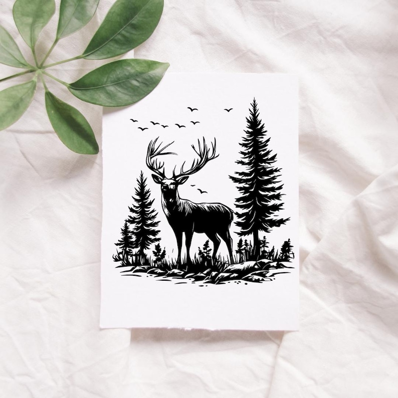 Forest Scene SVG Bundle: 200 Woodland Animals & Trees Clipart (digital ...