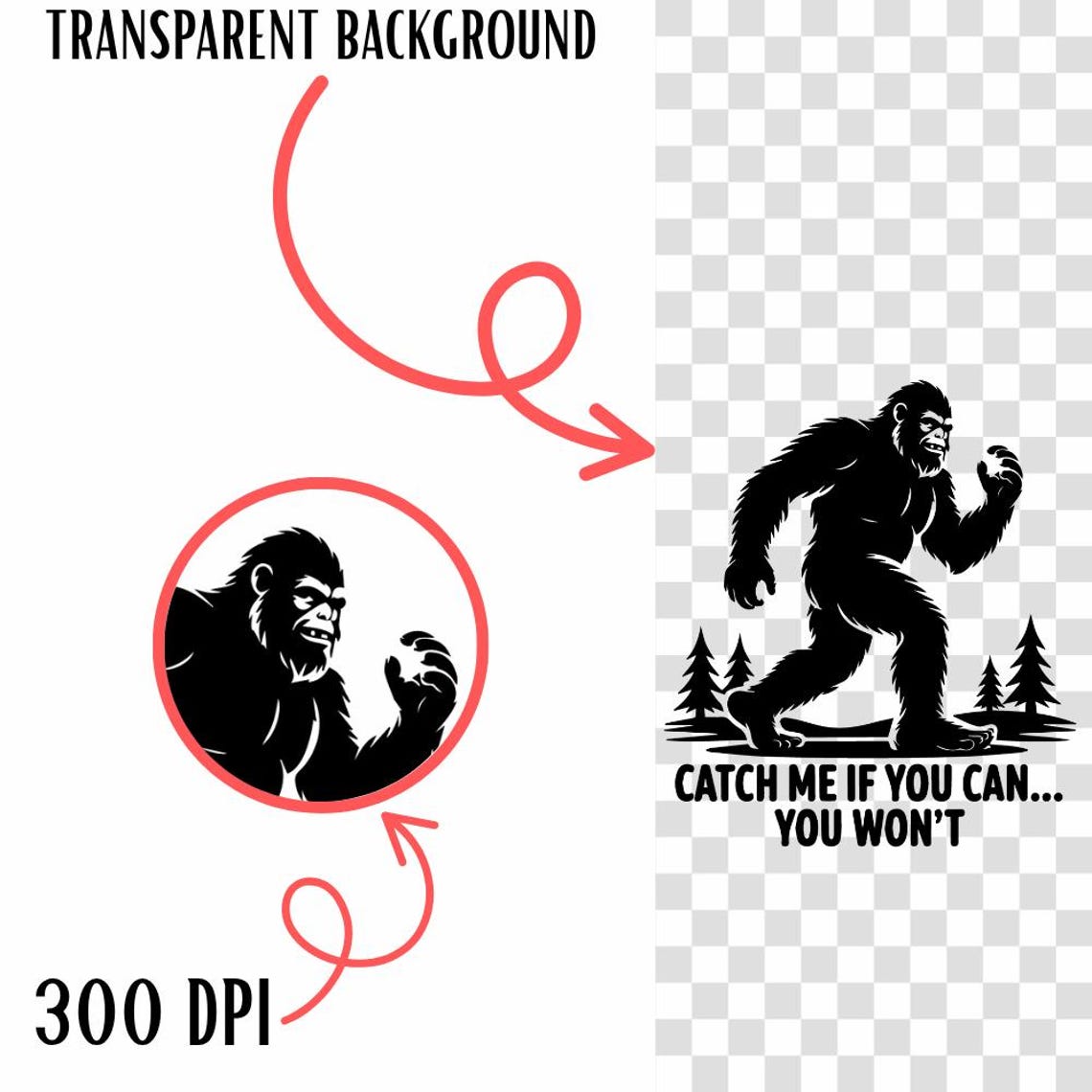 Funny Bigfoot SVG PNG Bundle: 100 Sasquatch Designs (digital Download ...