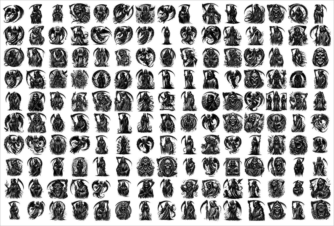 Grim Reaper SVG Bundle: 150 Gothic Designs (PNG, SVG) - Etsy