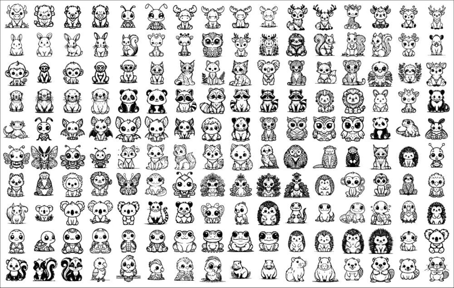 Cute Forest Animals, SVG Bundle, Safari SVG, Svg Cricut, Doodle, Safari ...