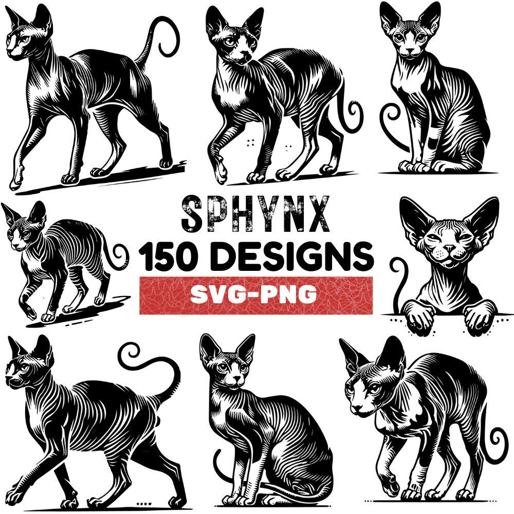 Sphynx Cat SVG Bundle: 150 Elegant Designs (PNG Files) - Etsy