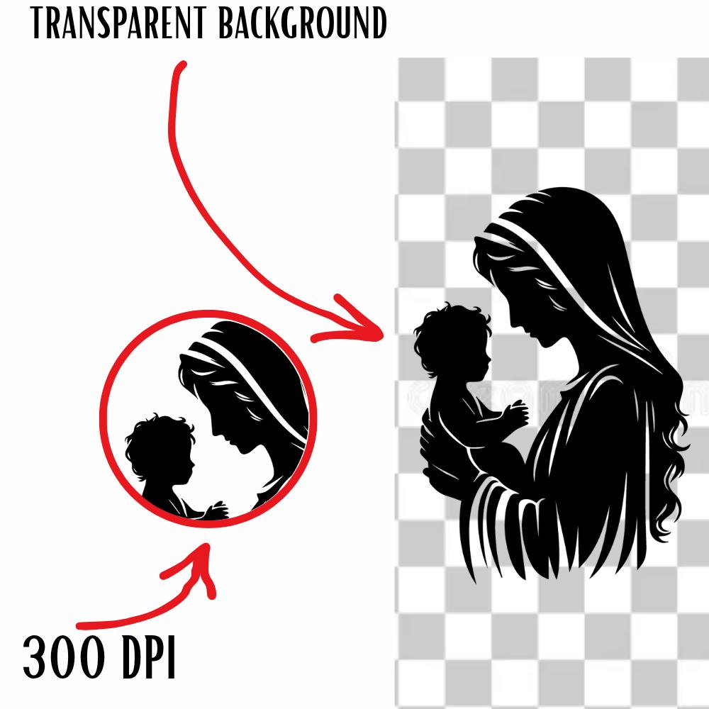 Virgin Mary SVG PNG Bundle 170 Religious Designs | Holy Mother Clipart ...
