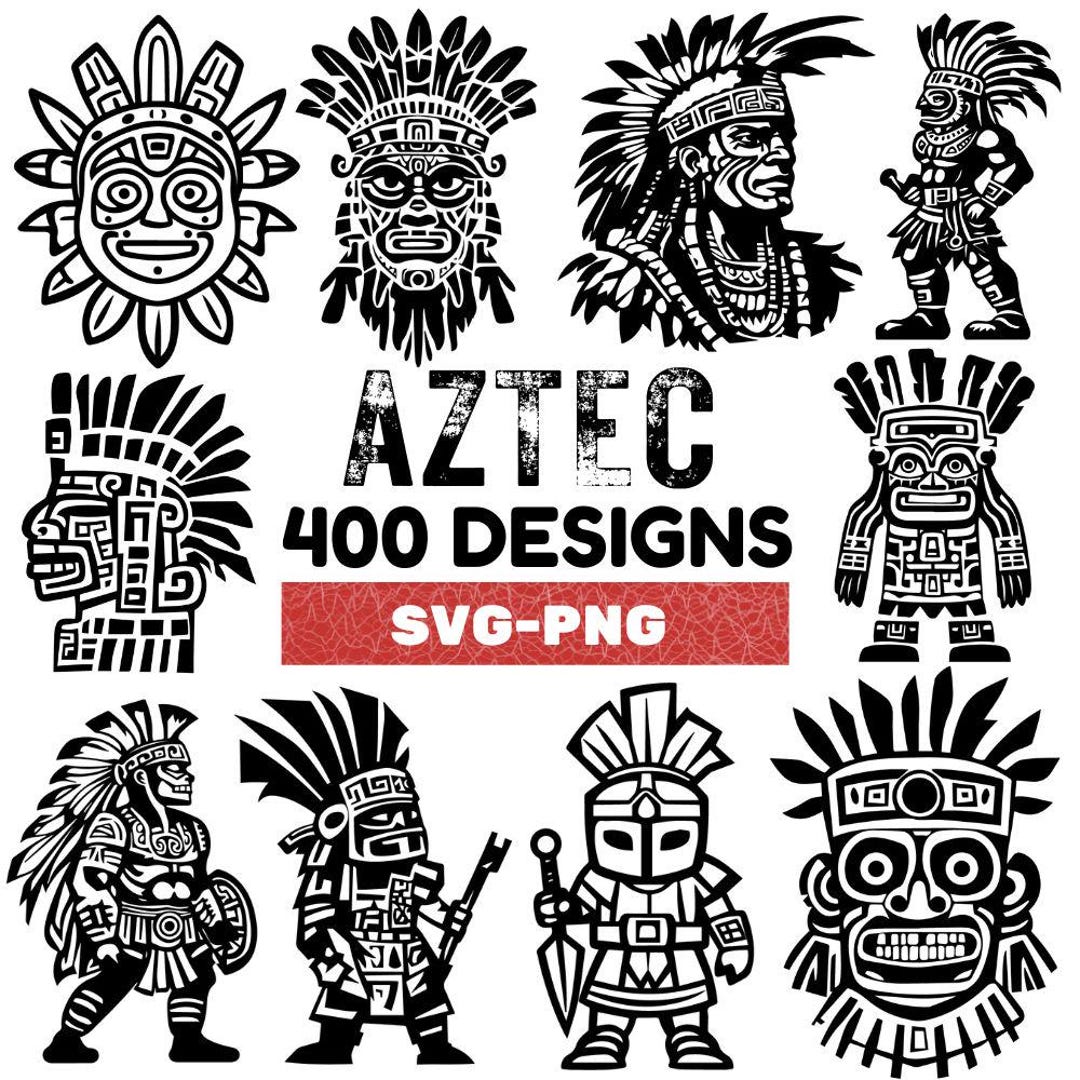 Aztec SVG Bundle: 400 Tribal Mask & Warrior Designs (digital Art) - Etsy