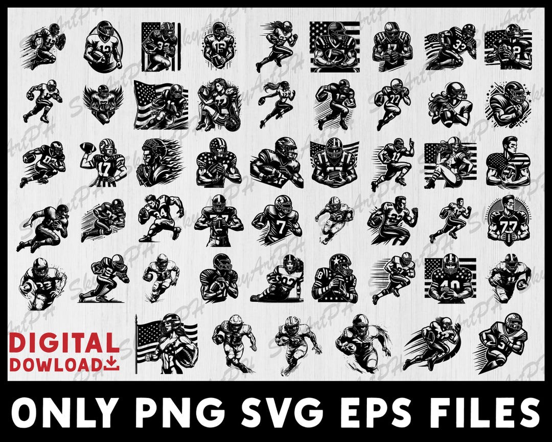 Football SVG Bundle: 50 Game Graphics (digital Download) - Etsy