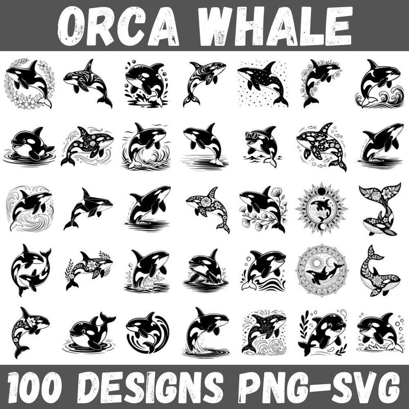 Orca Whale Svg Cut File - Etsy