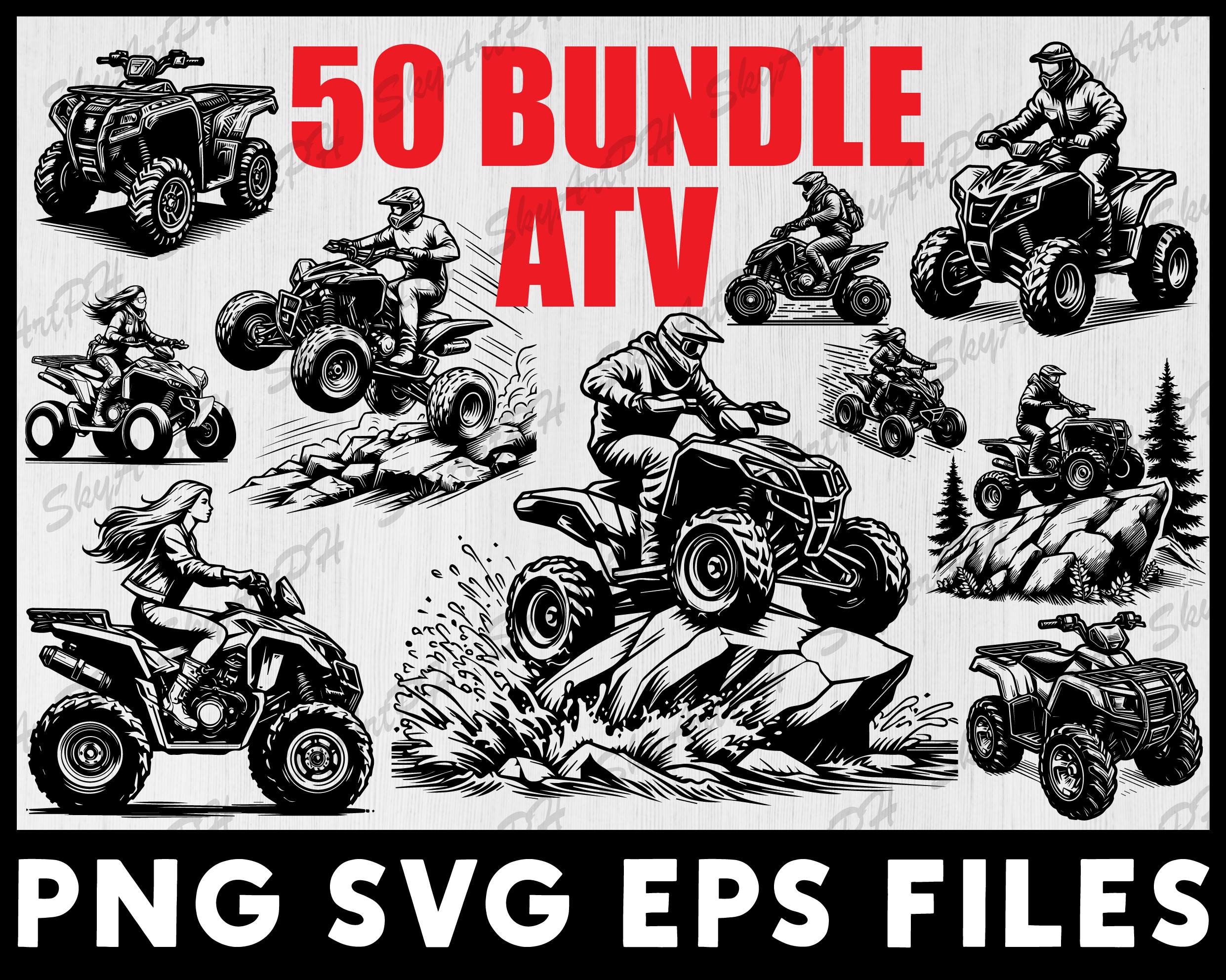 ATV Svg - ATV 50 Bundle Vector Graphics Svg, Eps, Png Cut Files ...