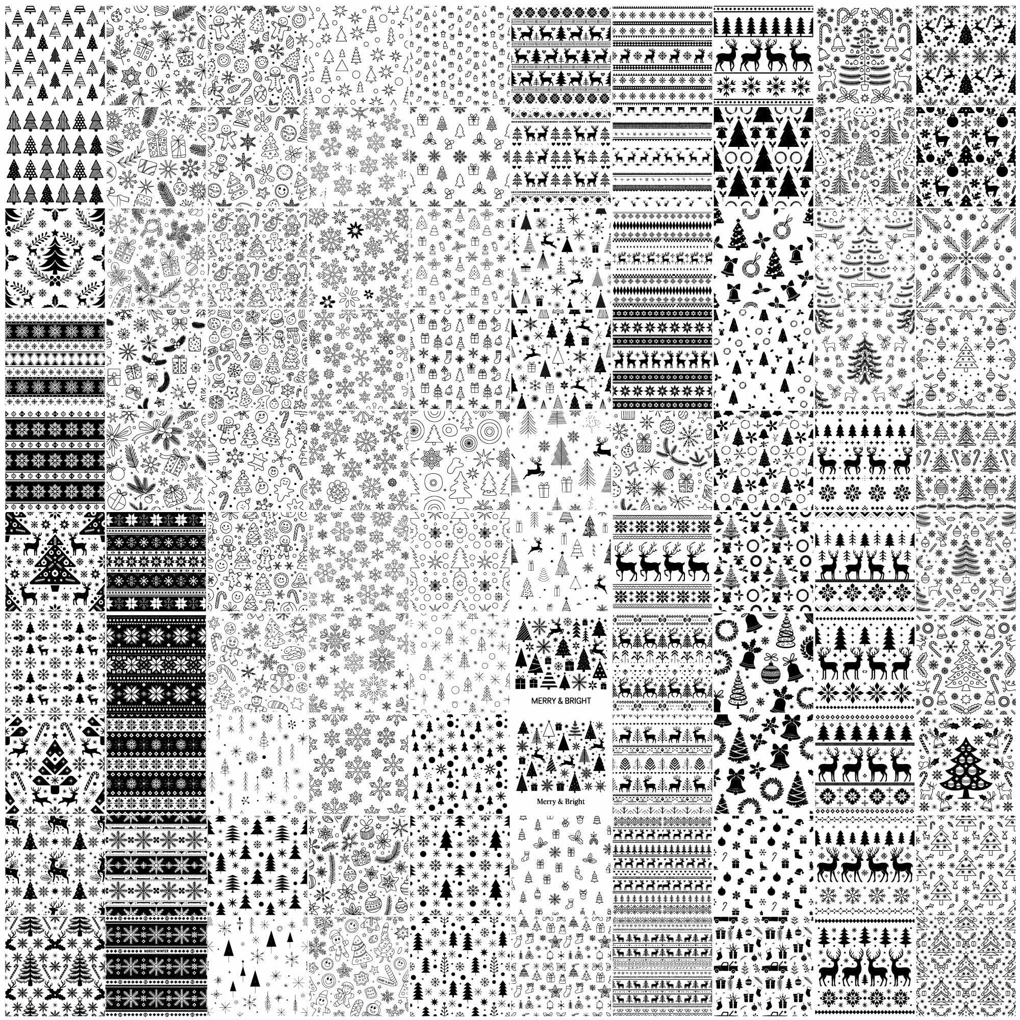 Christmas Pattern SVG PNG Bundle: 100 Festive Holiday Designs - Etsy