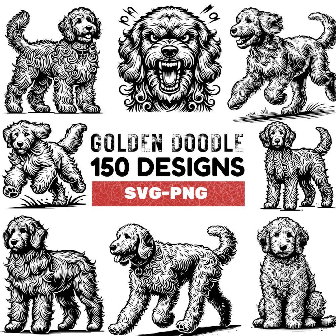 Goldendoodle SVG Bundle | 150 Adorable Dog Designs | PNG in SVG Files ...
