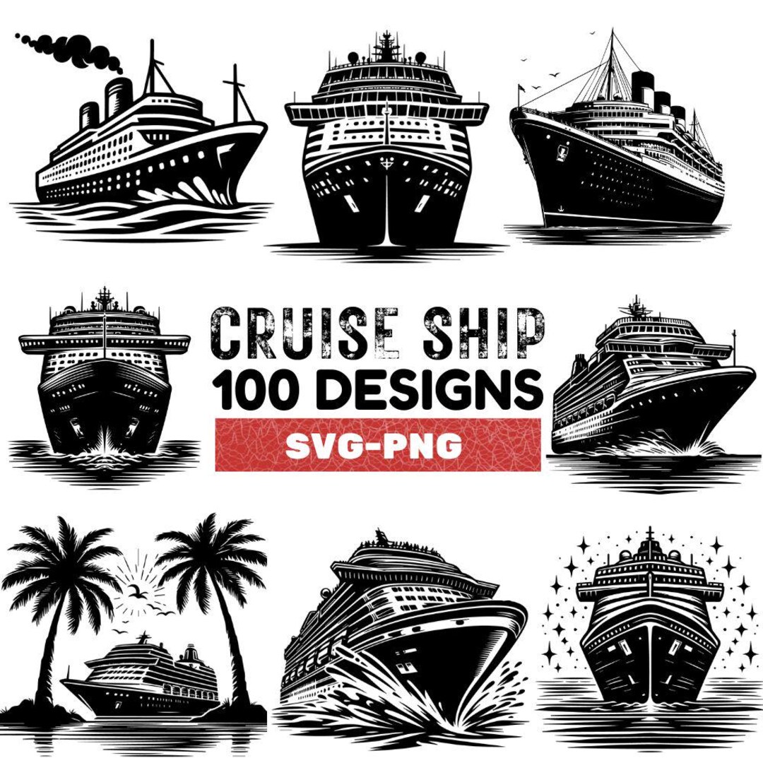 Cruise Ship SVG Bundle: 100 Nautical Clipart Designs (PNG, Vector) - Etsy
