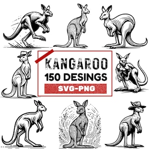 Kangaroo Design Bundle | Australian Wildlife SVG PNG Collection ...