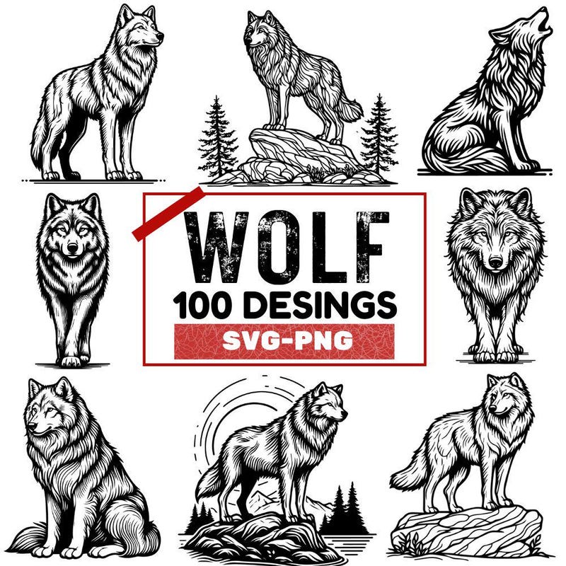 Wolf Svg File - Etsy
