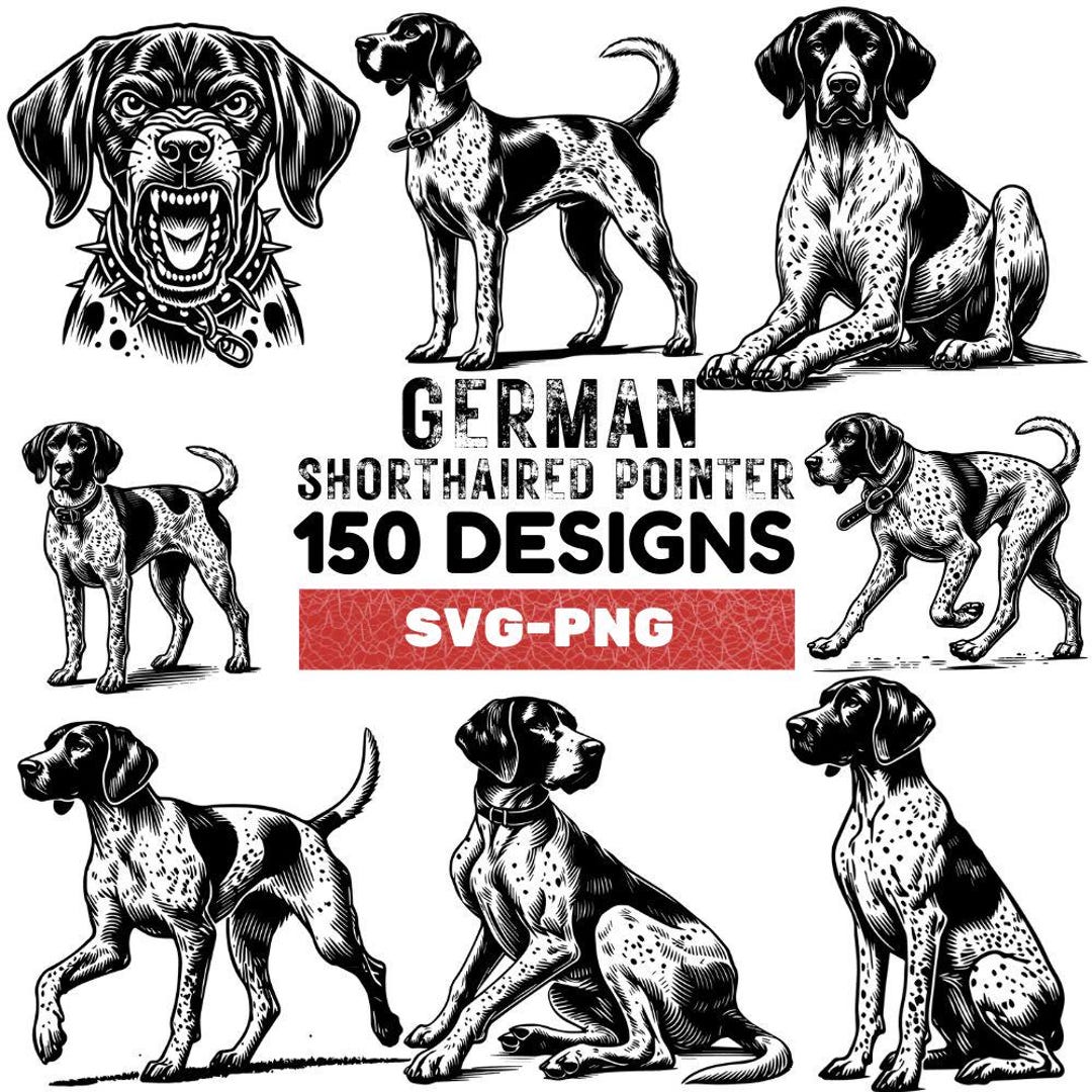 German Shorthaired Pointer SVG Bundle: 150 Hunting Dog Designs (SVG ...