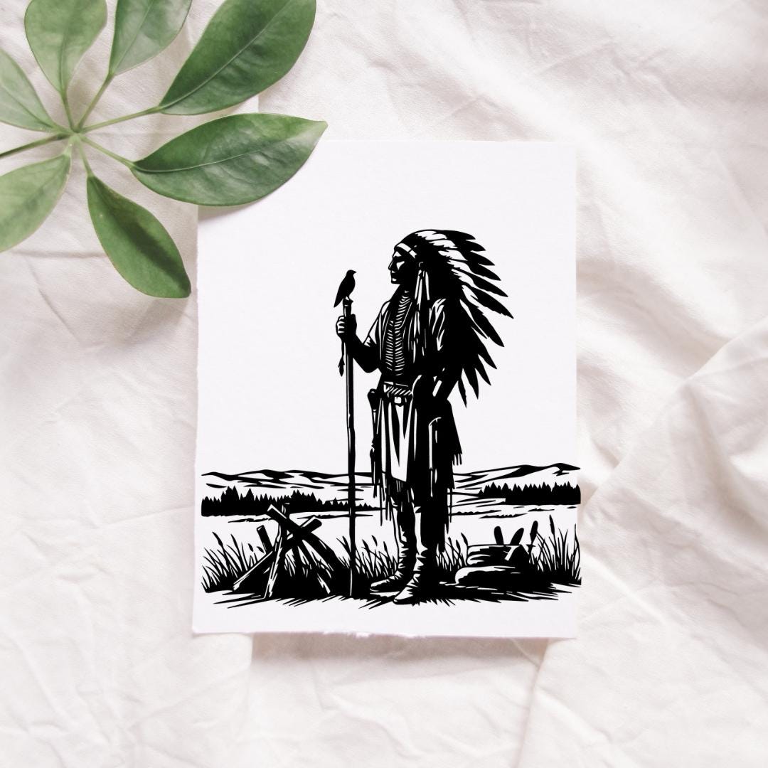 Native American SVG, American Indian Chief Svg, Chief Illustration ...