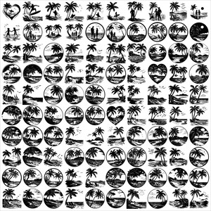 Beach Scene SVG Bundle: 100 Tropical Designs (digital Art) - Etsy