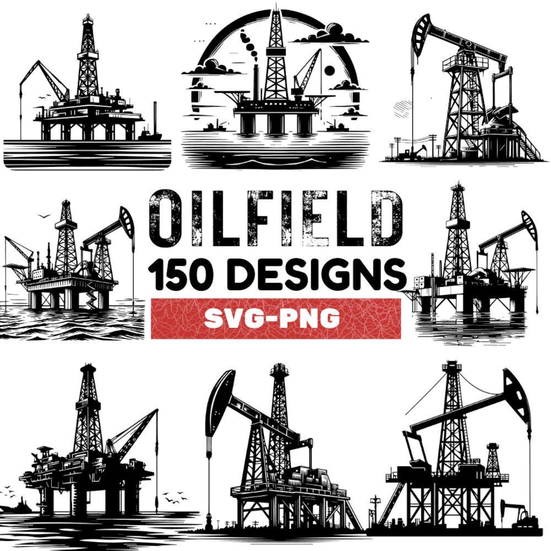 Oilfield SVG Bundle: 150 Oil Rig Pumpjack Designs (SVG, PNG) - Etsy