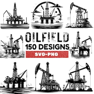 Oilfield SVG Bundle: 150 Oil Rig Pumpjack Designs (SVG, PNG) - Etsy